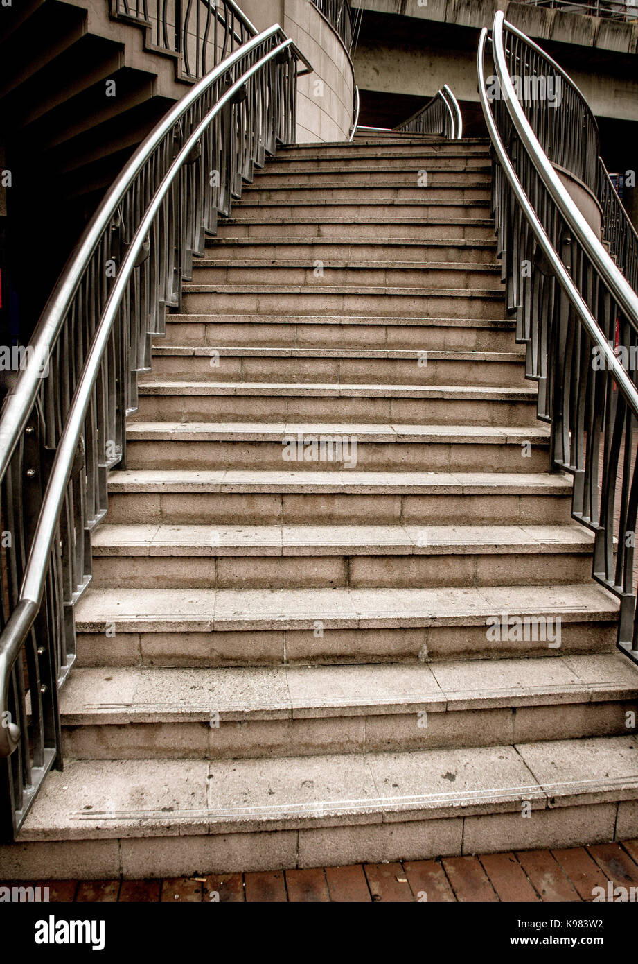 View of external staircase seen from bottom Stock Photo - Alamy