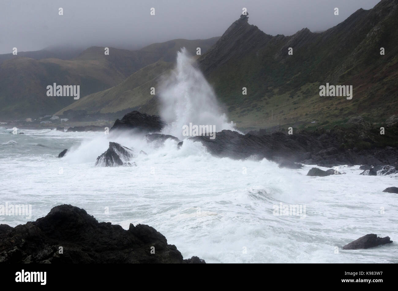 Rough Sea Crashing Onto Rocks High Resolution Stock Photography and ...