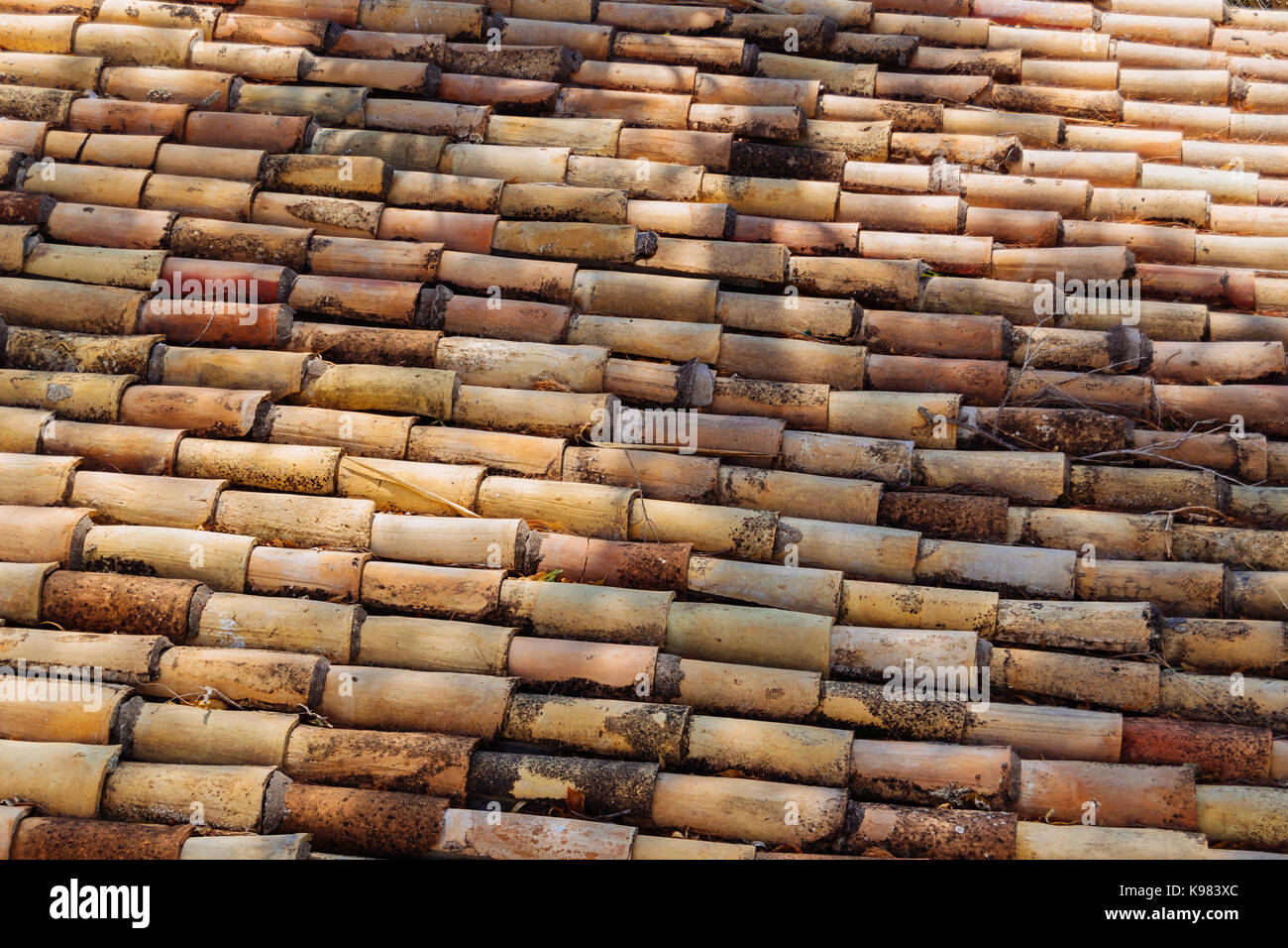 homemade tiled roof pattern close-up Corfu, Greece Stock Photo - Alamy
