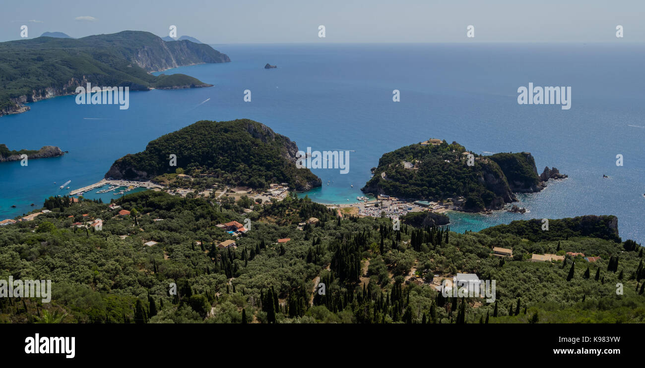 green mountains Corfu, Greece. horizontal shot landscape Stock Photo ...