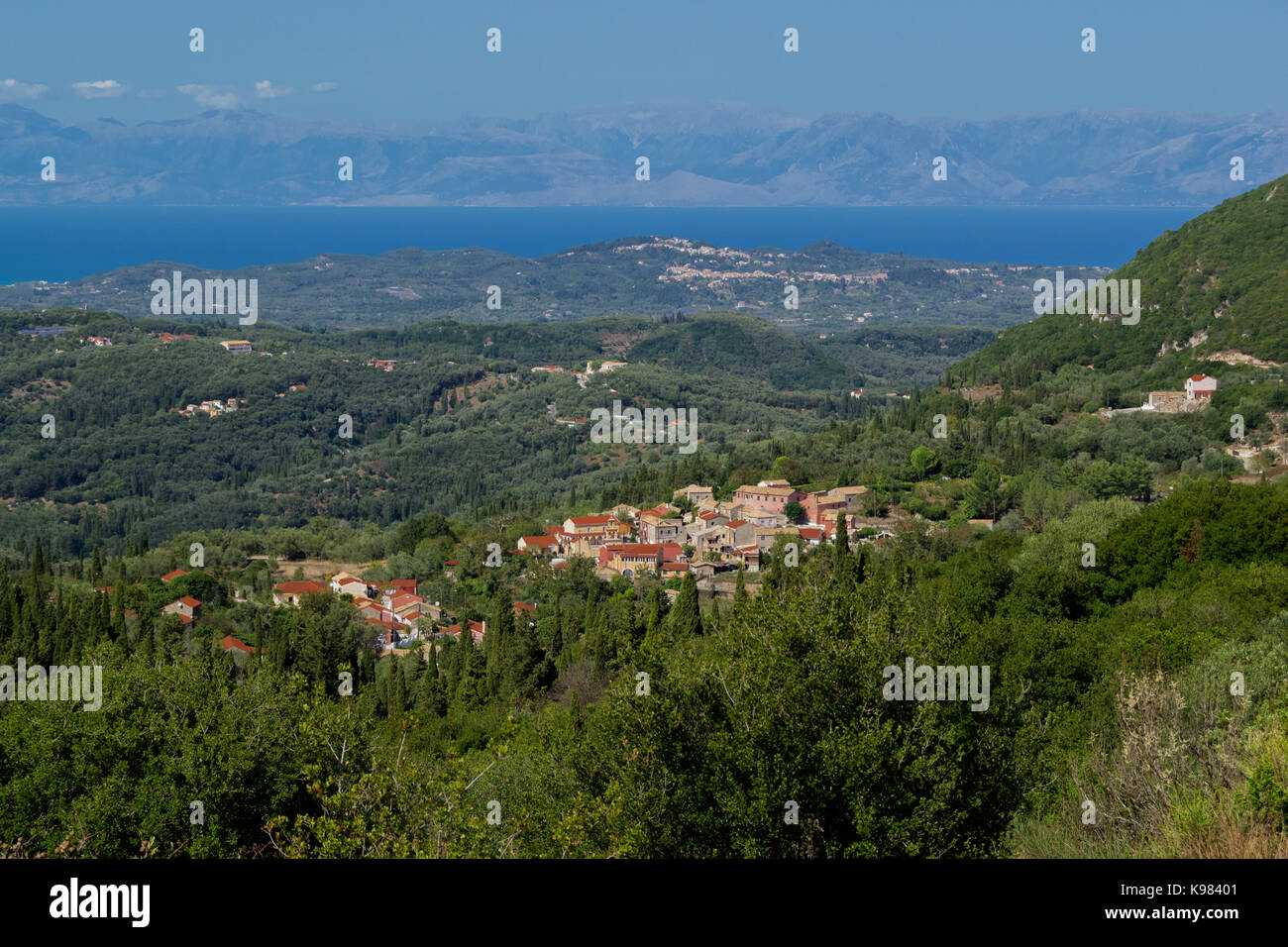 green mountains Corfu, Greece. horizontal shot landscape Stock Photo ...