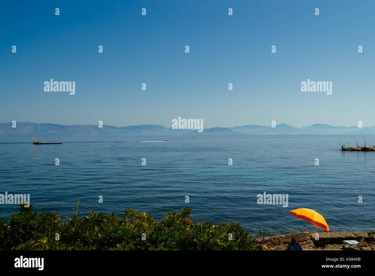 blue sea and coastline of Corfu, Greece Stock Photo - Alamy