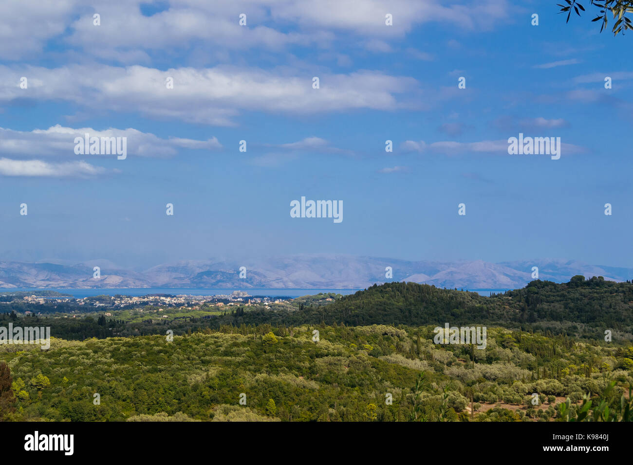 green mountains Corfu, Greece. horizontal shot landscape Stock Photo ...