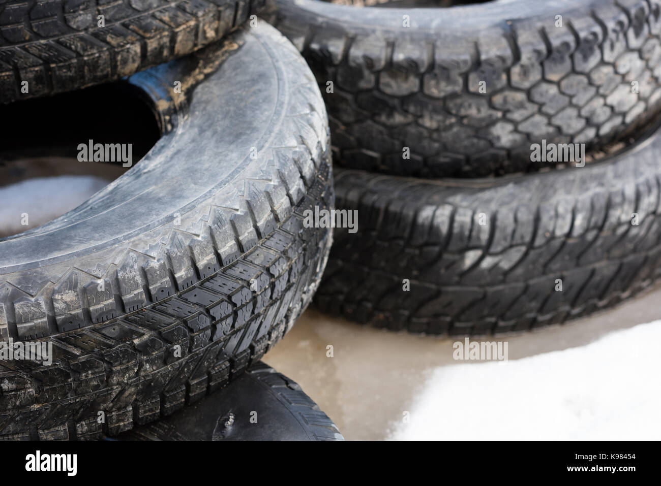 Close-up of torn tyres Stock Photo - Alamy