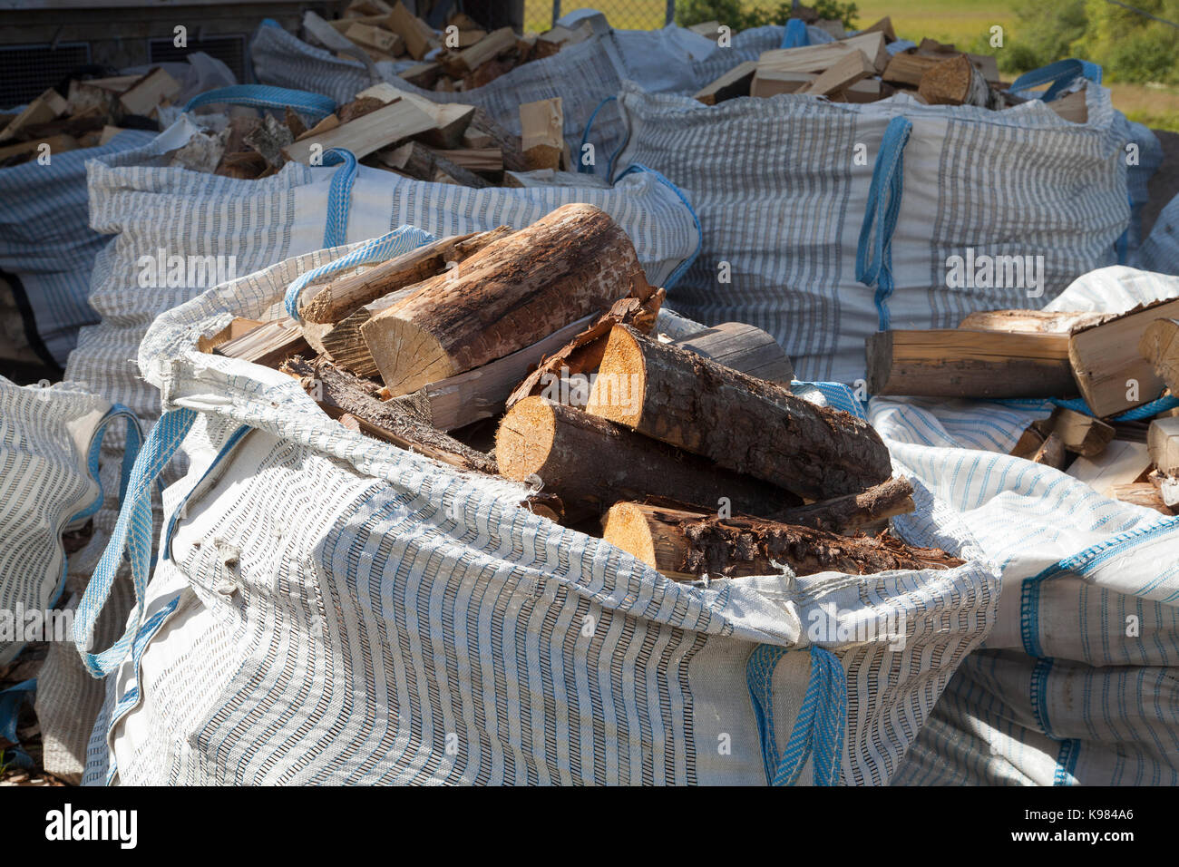 Bags of firewood hi-res stock photography and images - Alamy
