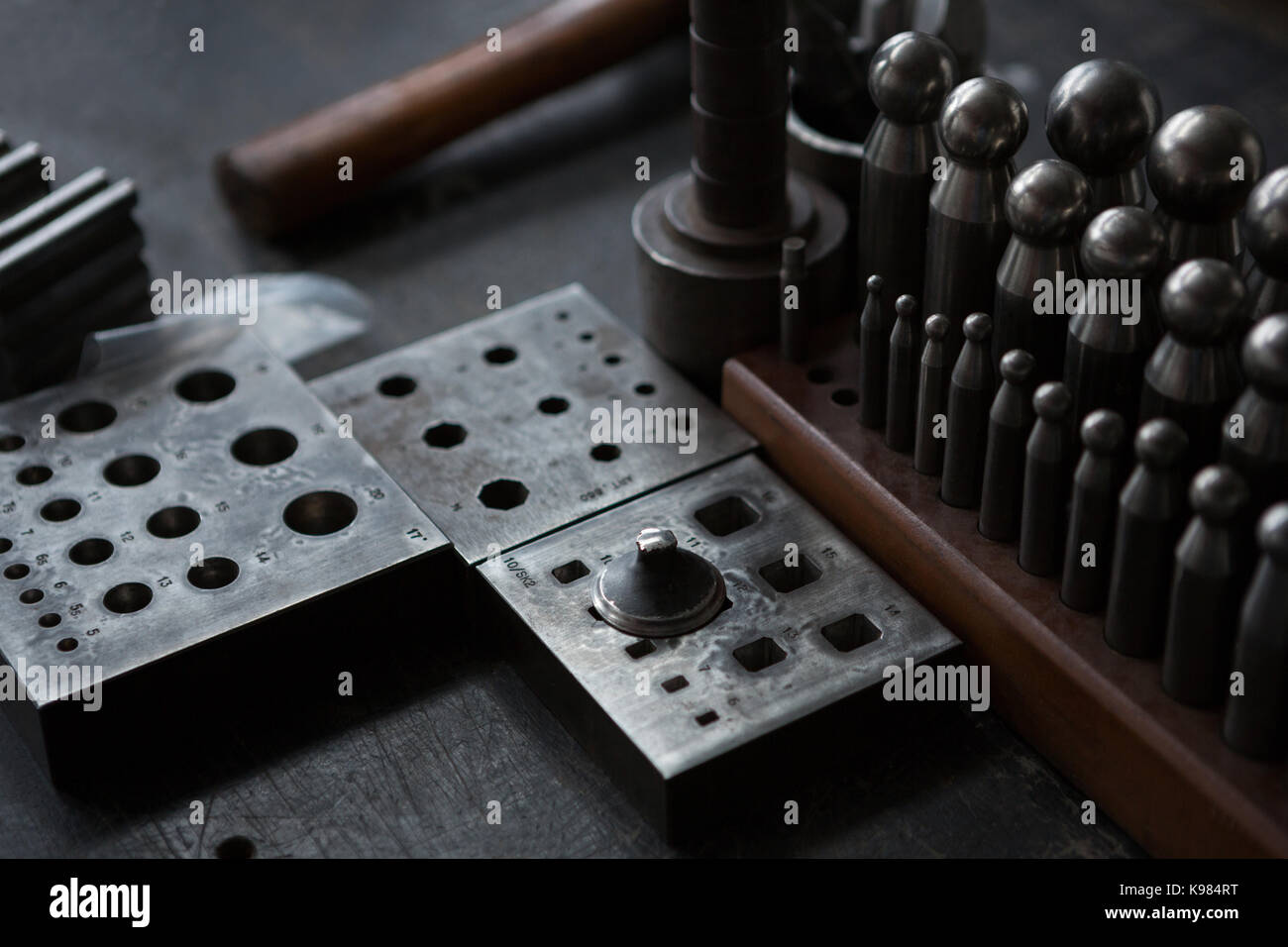 Close-up of metallic tools and equipments Stock Photo - Alamy