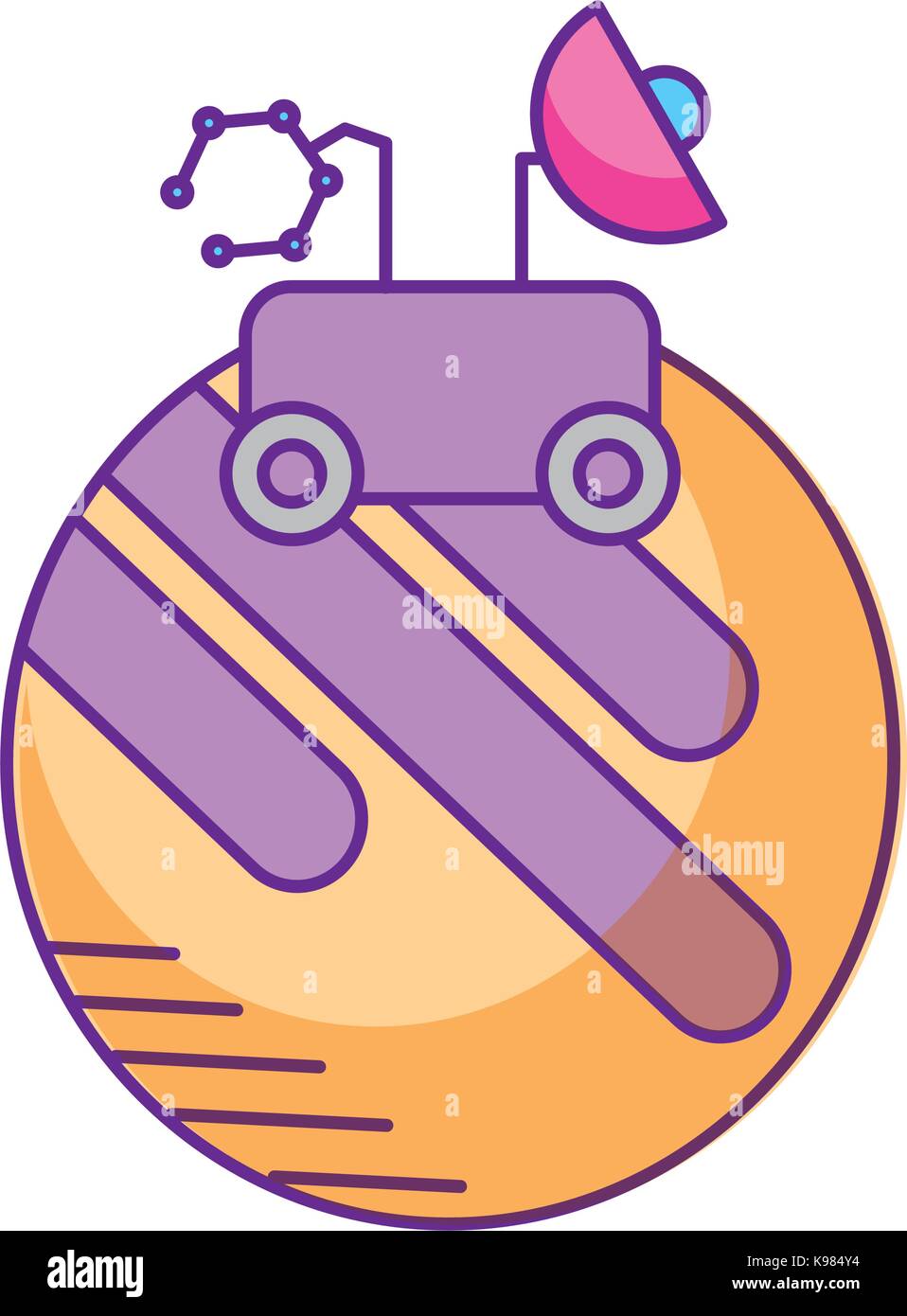 mission space planet colonization research module rover Stock Vector ...