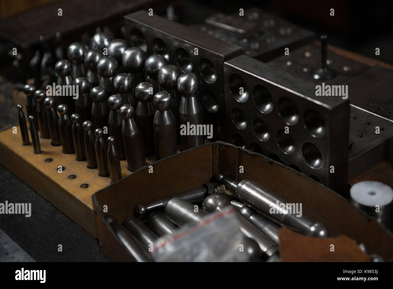 Close-up of metallic tools and equipments Stock Photo - Alamy