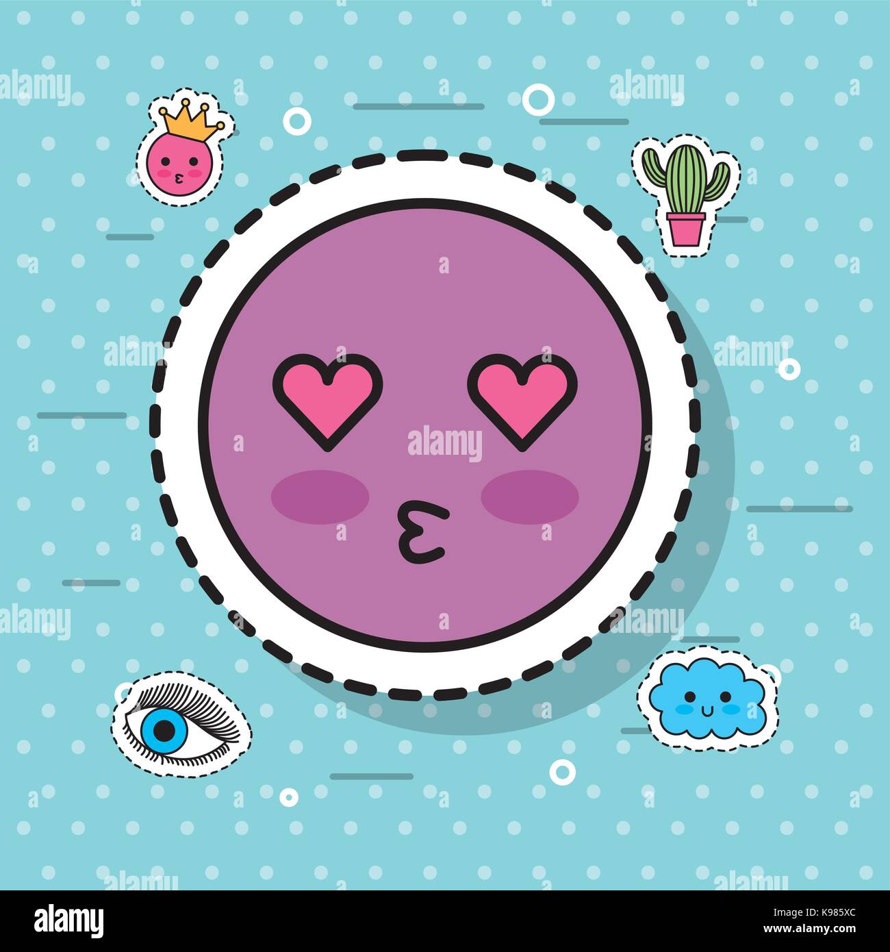 kiss emotion for emoji sticker Stock Vector Image & Art - Alamy