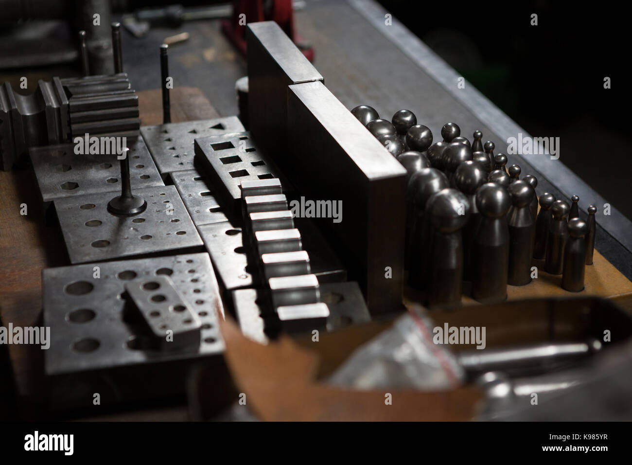 Close-up of metallic tools and equipments Stock Photo - Alamy
