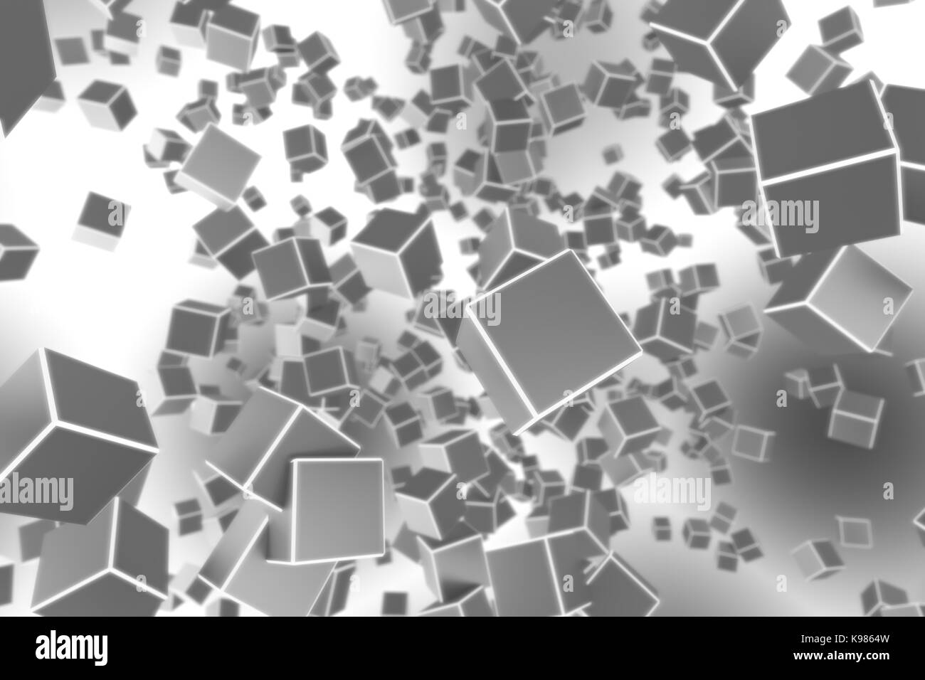 3d render abstract blocks background Black and White Stock Photos ...