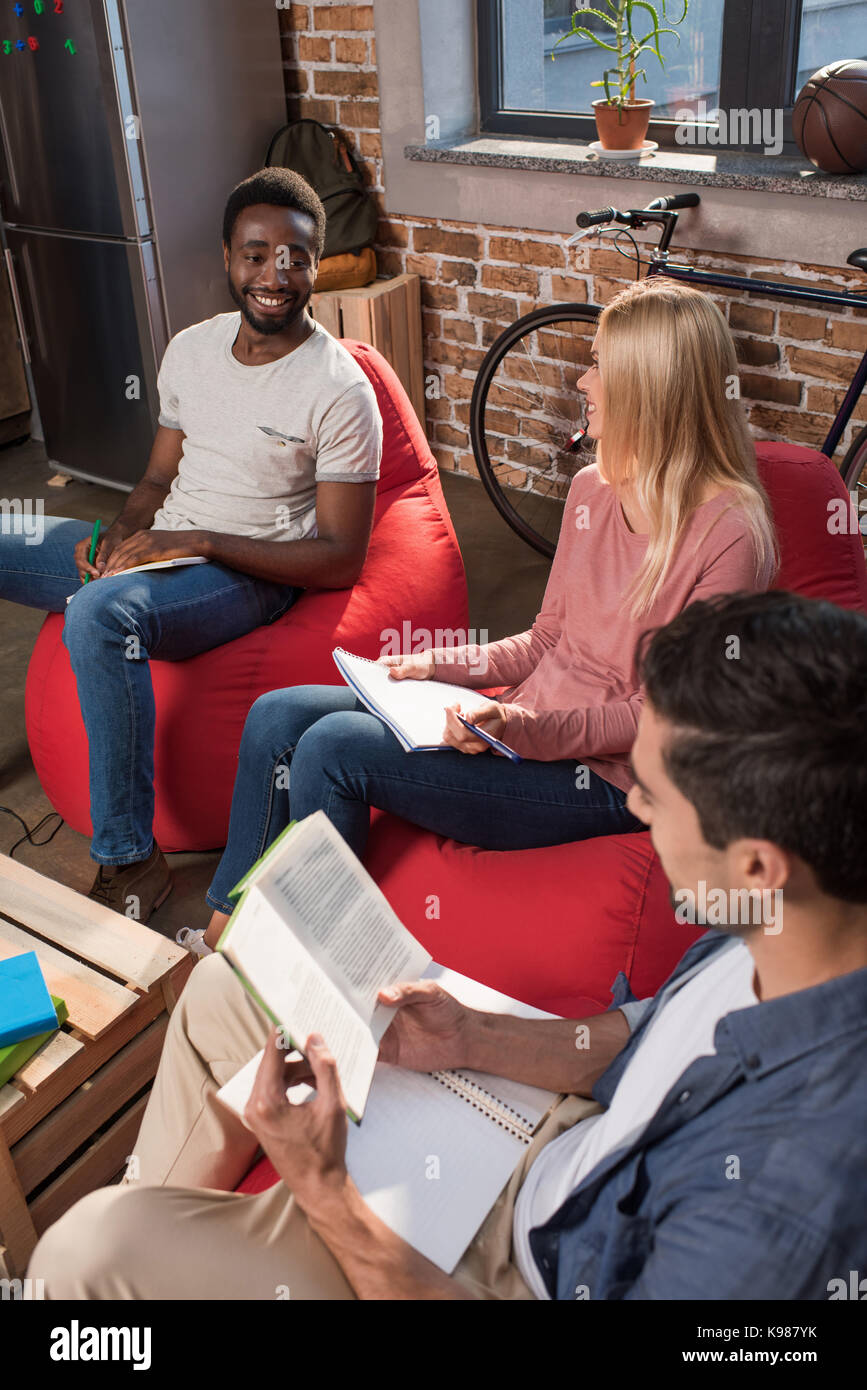 multiethnic students studying together Stock Photo - Alamy