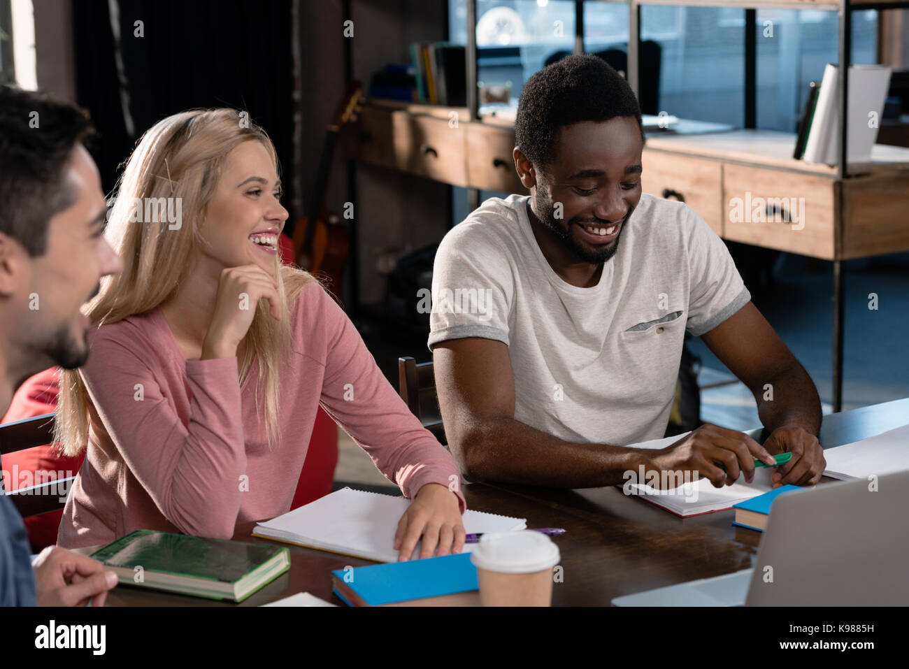 multiethnic students studying together Stock Photo - Alamy