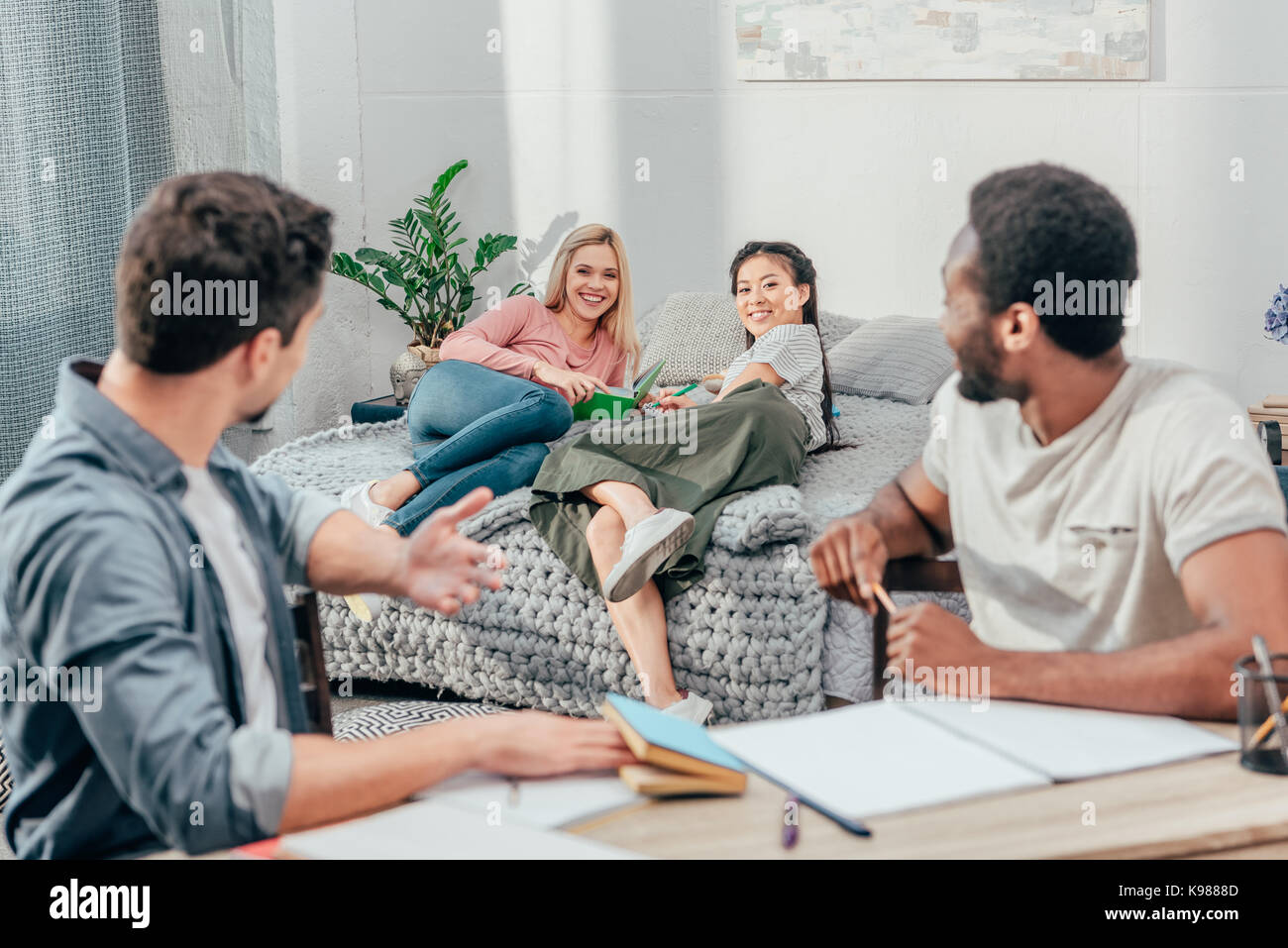 students studying at home Stock Photo - Alamy