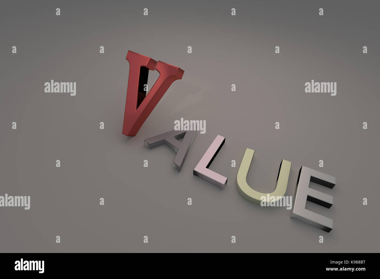 3d rendering of "VALUE" words Stock Photo - Alamy