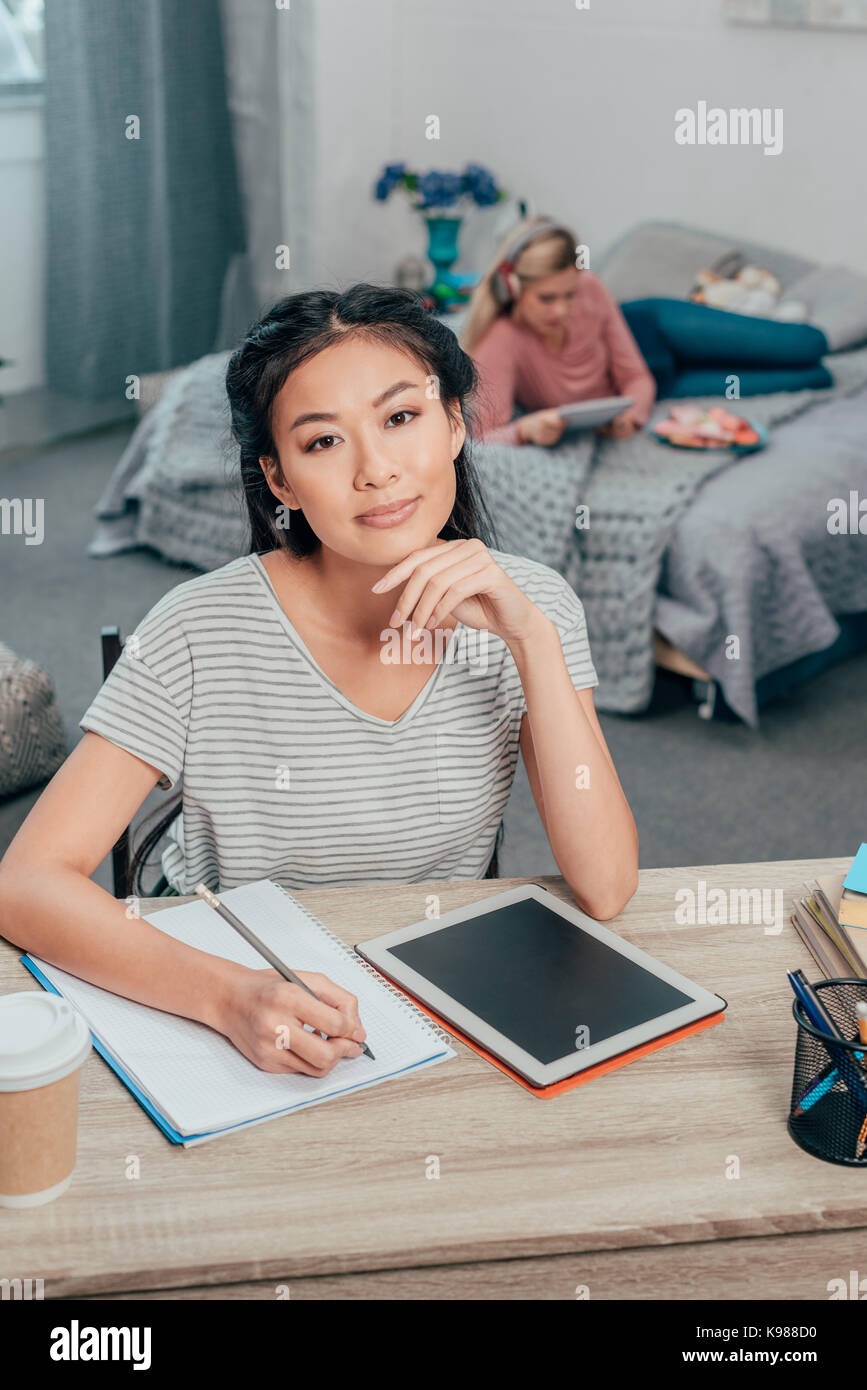 asian woman studying at home Stock Photo - Alamy