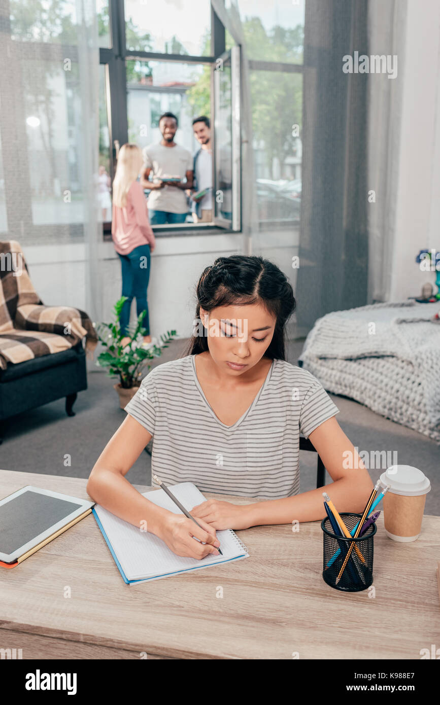 student girl studying at home Stock Photo - Alamy