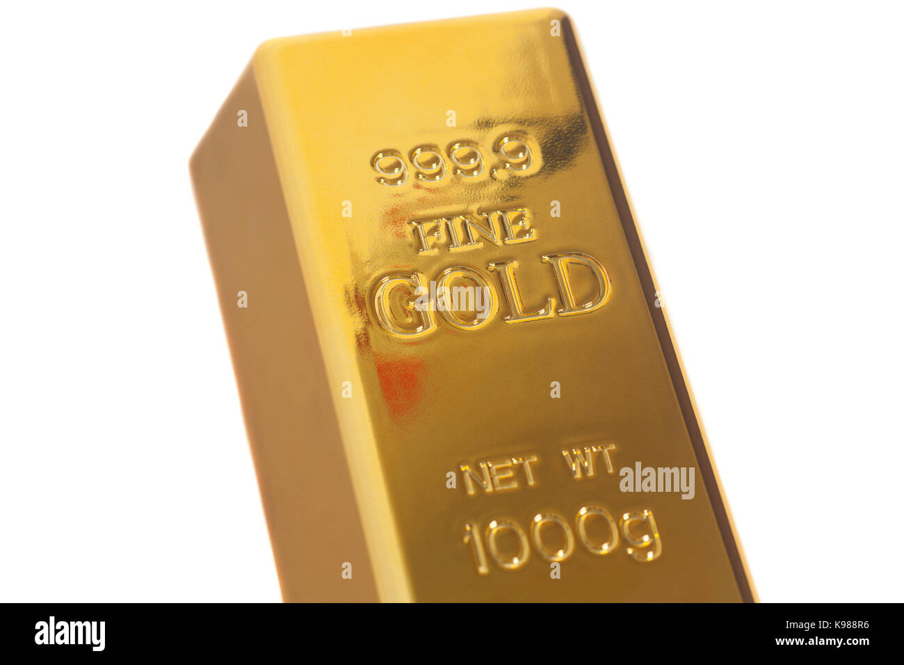 Gold bullion isolated on white background Stock Photo - Alamy
