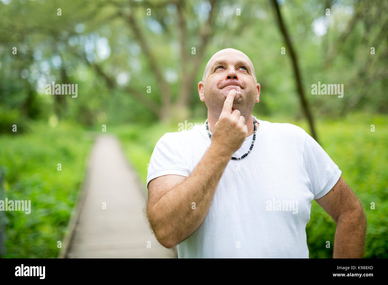 A men outdoors close to 50s in forest Stock Photo - Alamy