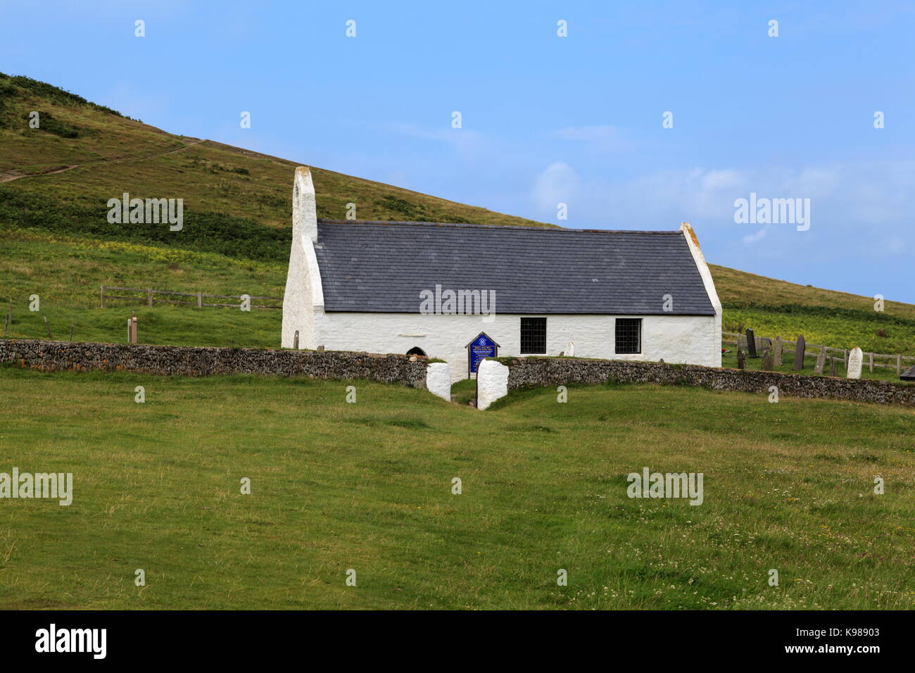 Holy Cross Church (Eglwys Y Grog), Mwnt, Ceredigion, Wales Stock Photo ...