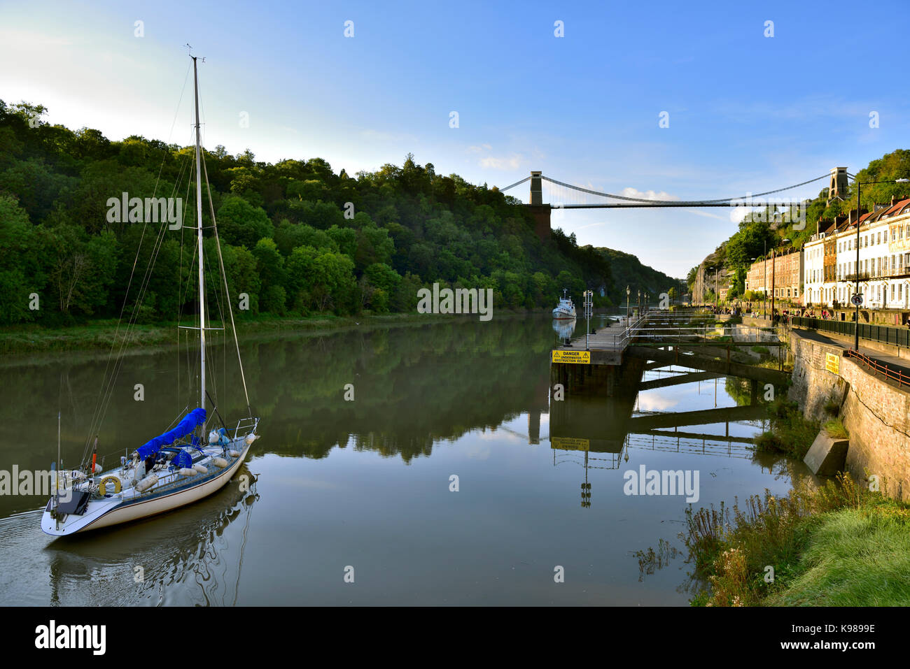 Boats out of Bristol Cumberland Basin on River Avon at high tide ...