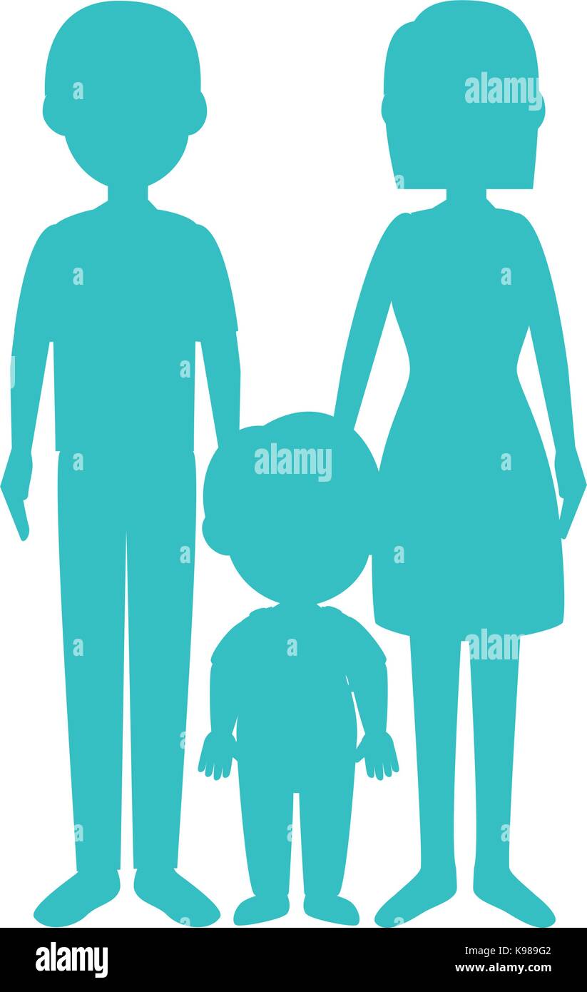 parent couple with son avatars characters vector illustration design ...