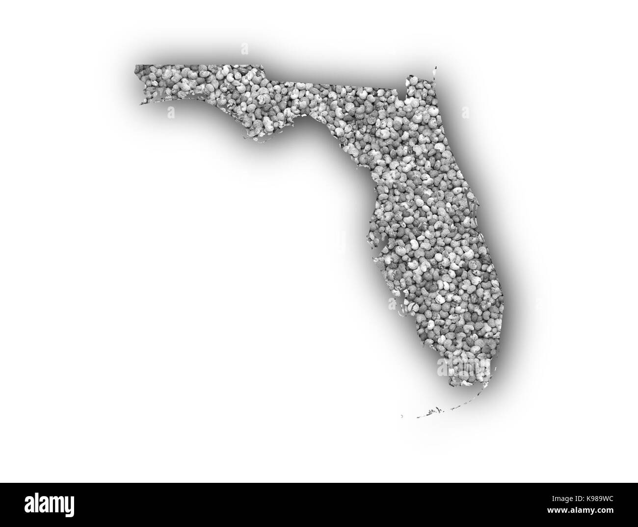 Map of Florida on poppy seeds Stock Photo - Alamy