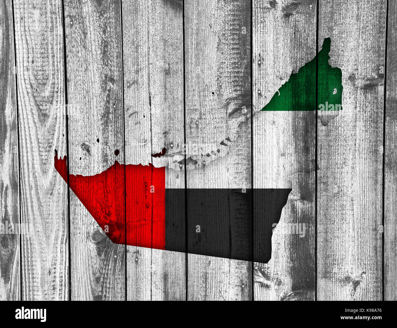 Map and flag of United Arab Emirates on weathered wood Stock Photo - Alamy