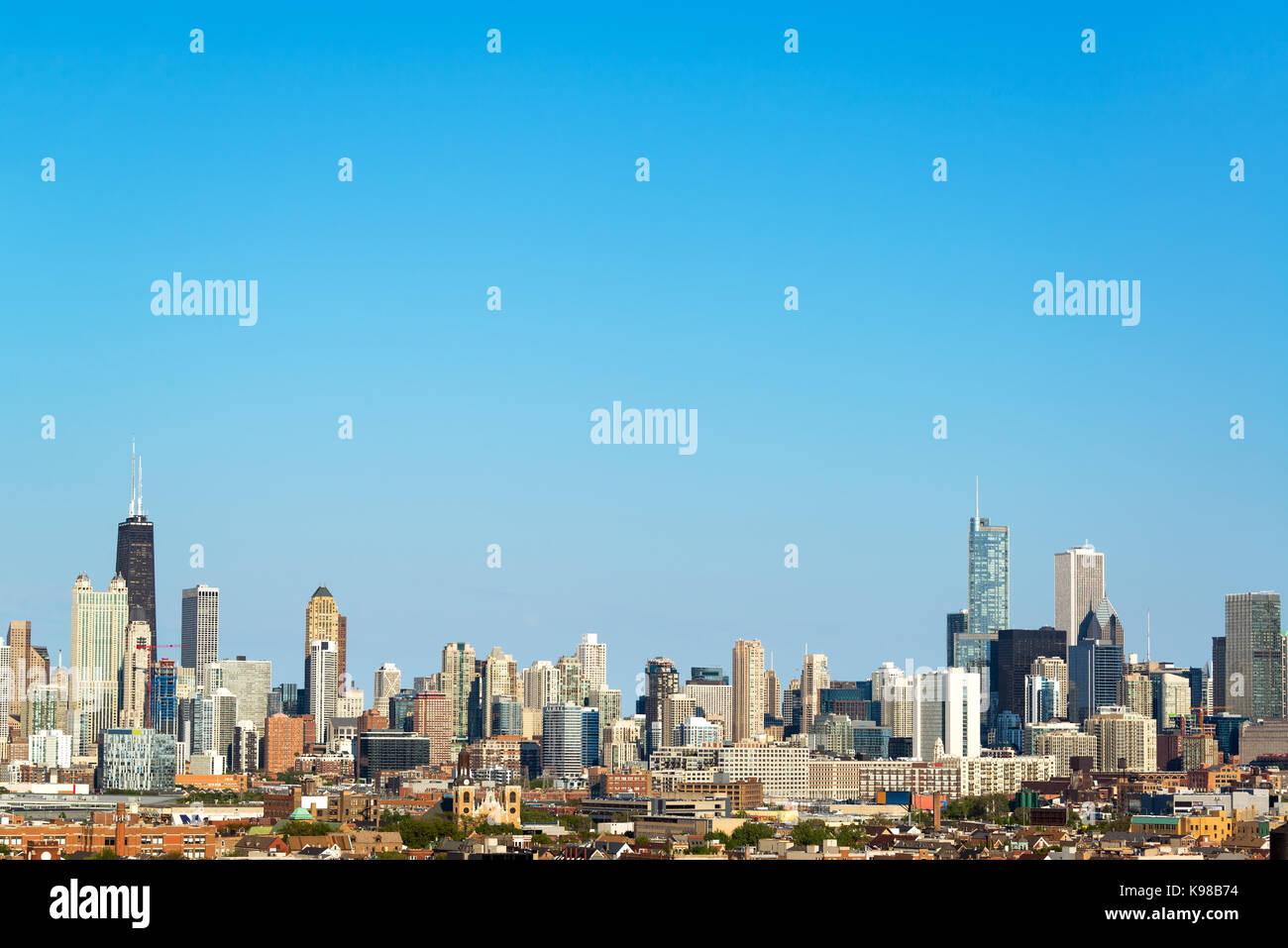 Downtown chicago skyscrapers towers panorama hi-res stock photography ...