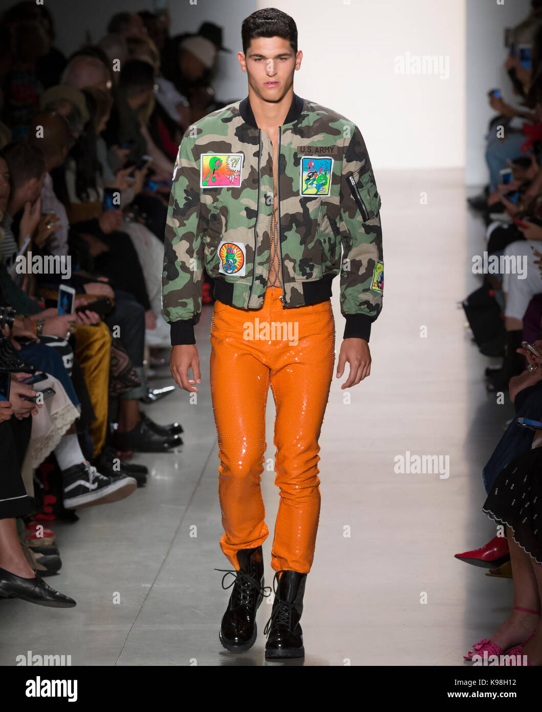 NEW YORK, NY - September 08, 2017: Trevor Signorino walks the runway at ...