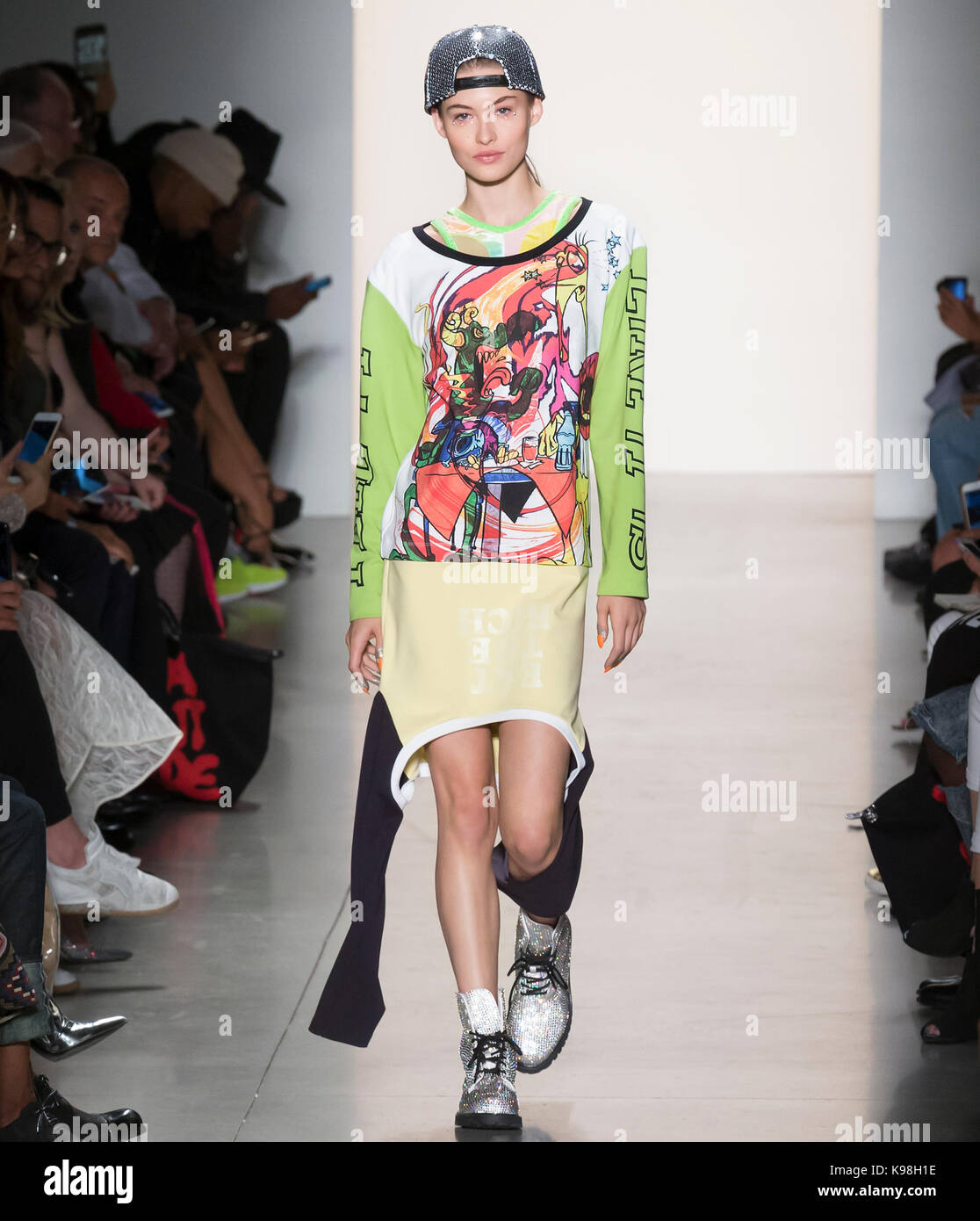 NEW YORK, NY - September 08, 2017: Grace Elizabeth walks the runway at ...