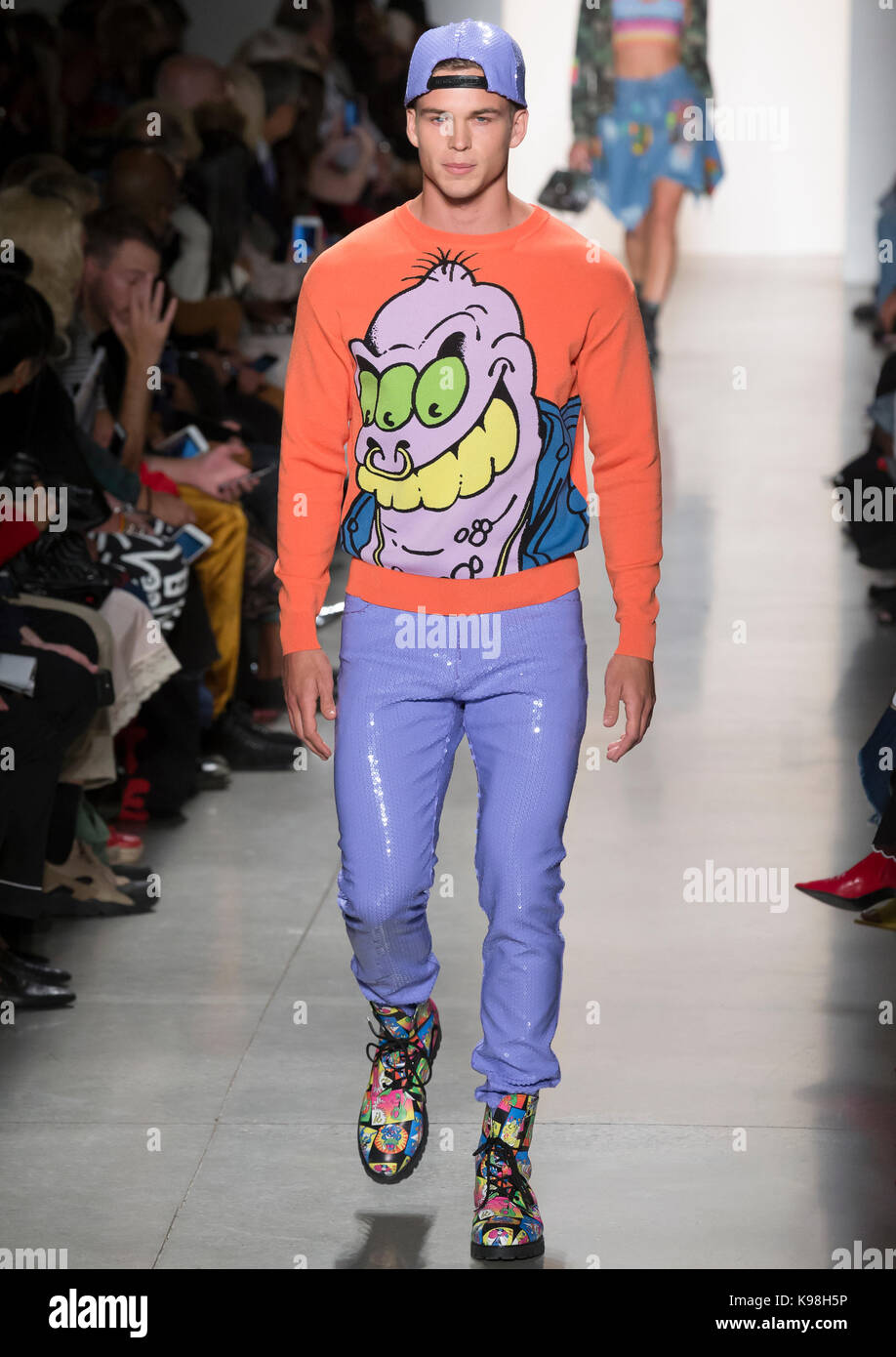 NEW YORK, NY - September 08, 2017: Mitchell Slaggert walks the runway ...