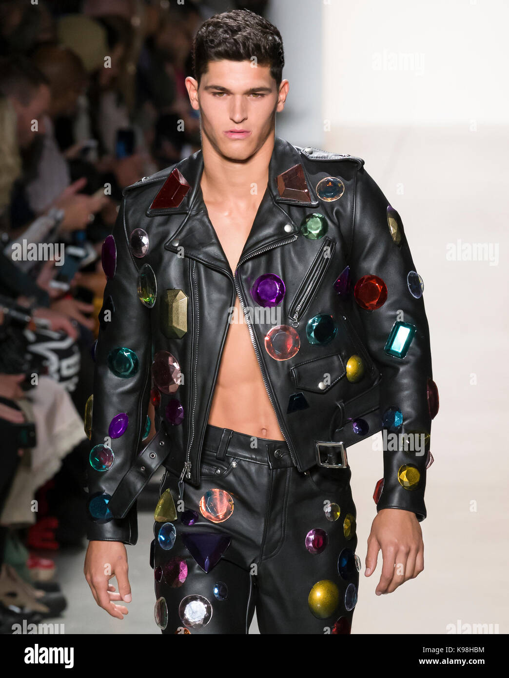 NEW YORK, NY - September 08, 2017: Trevor Signorino walks the runway at ...