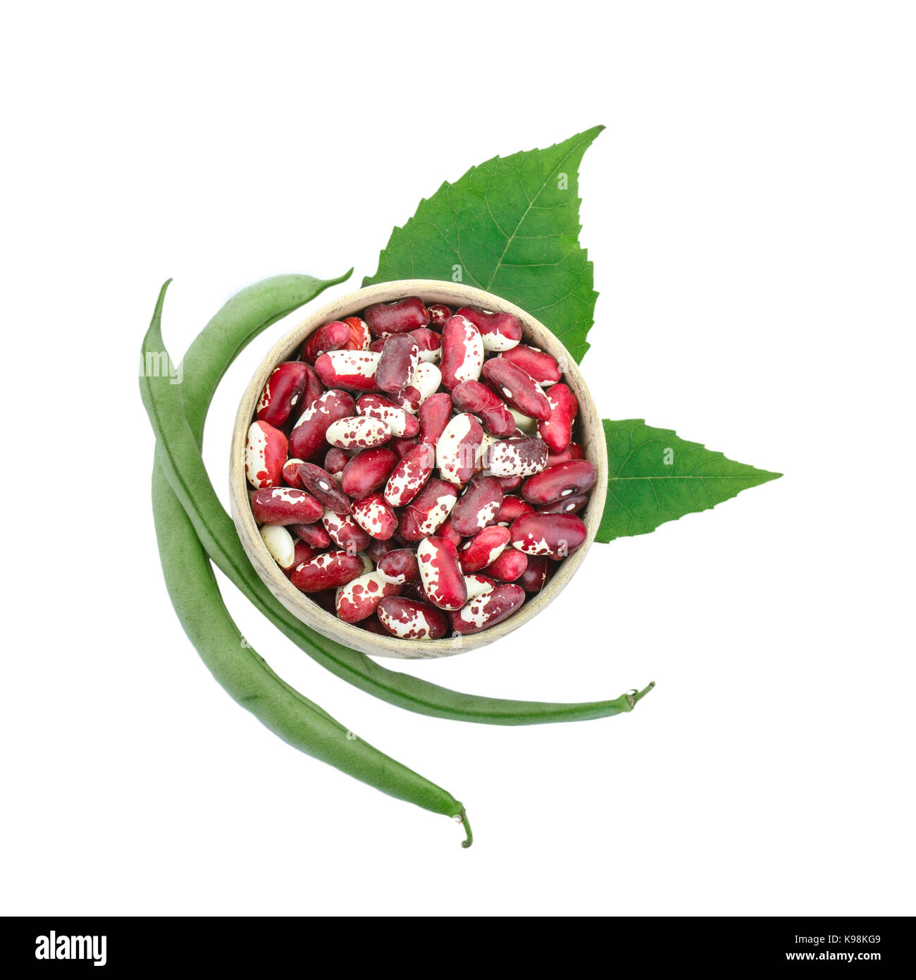 A plate of beans on white background Stock Photo - Alamy