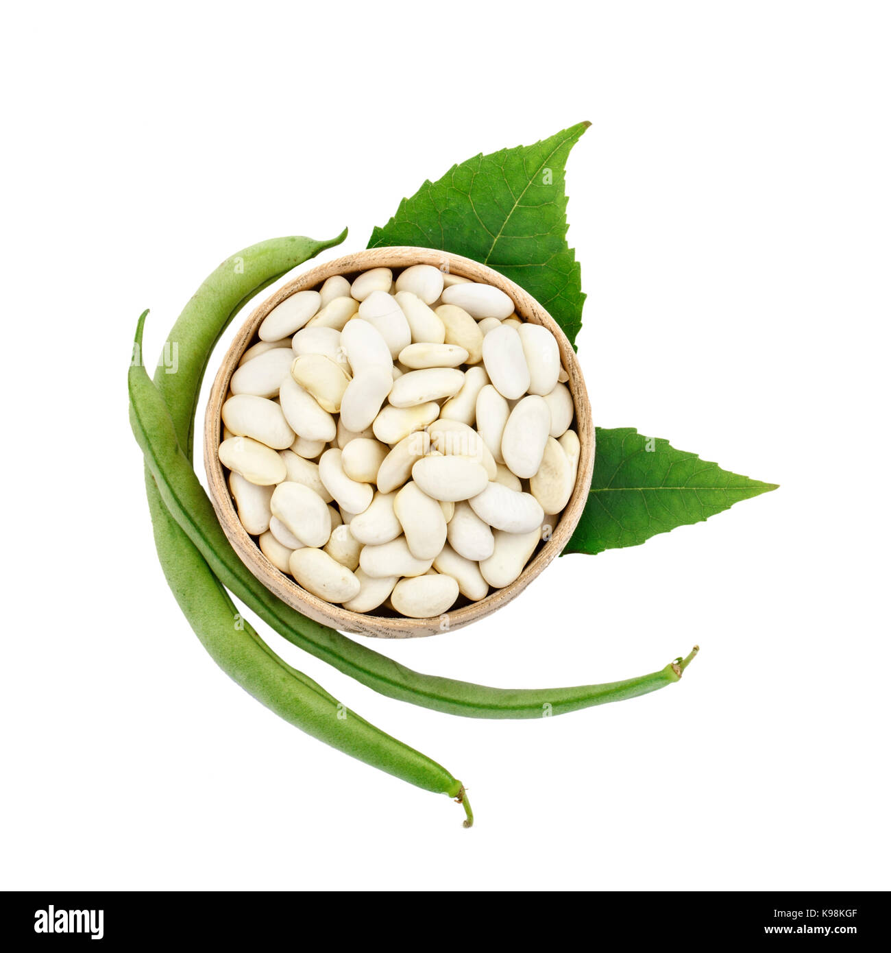 A plate of beans on white background Stock Photo - Alamy