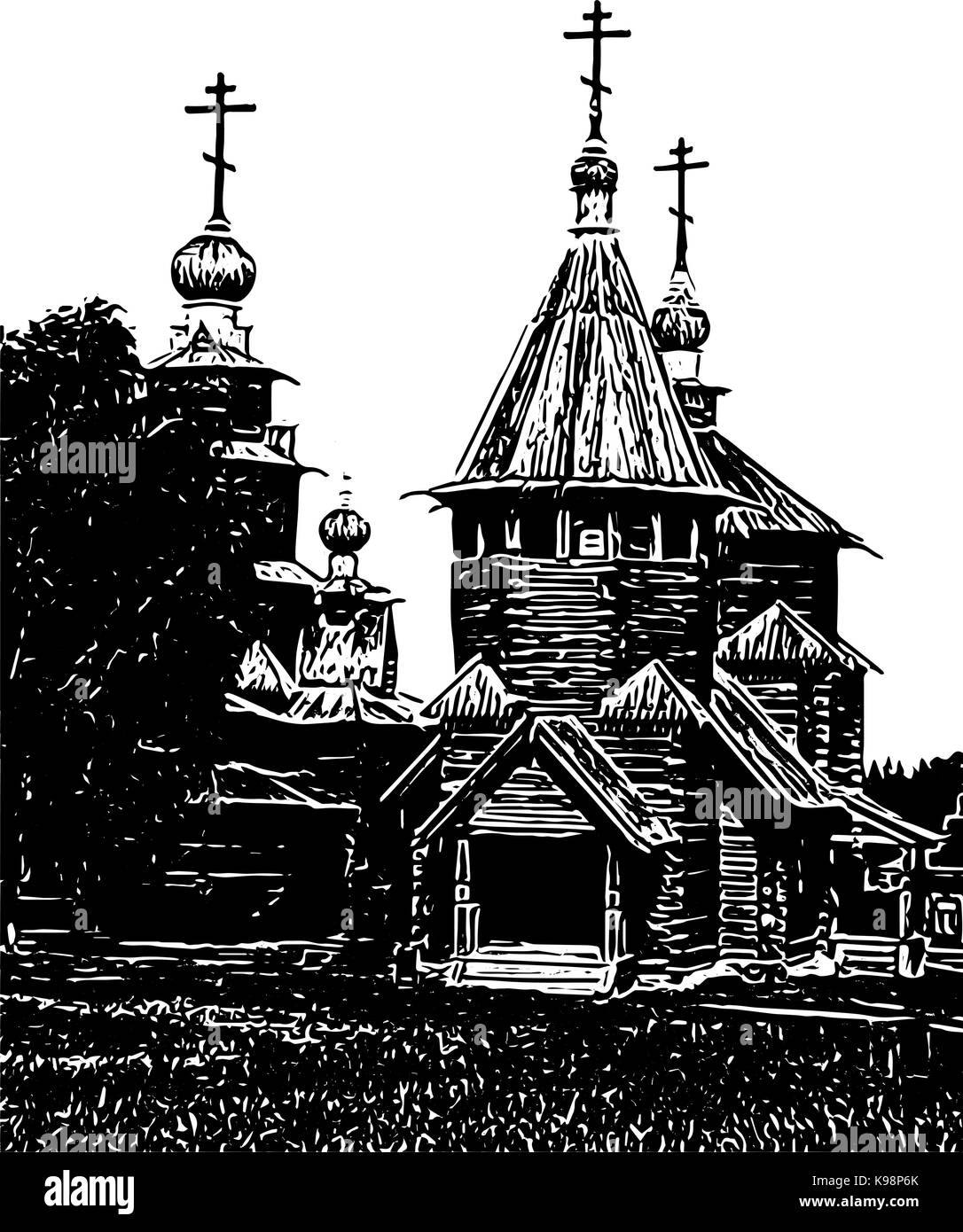 Christian church. Hand drawn engraving Stock Vector Image & Art - Alamy