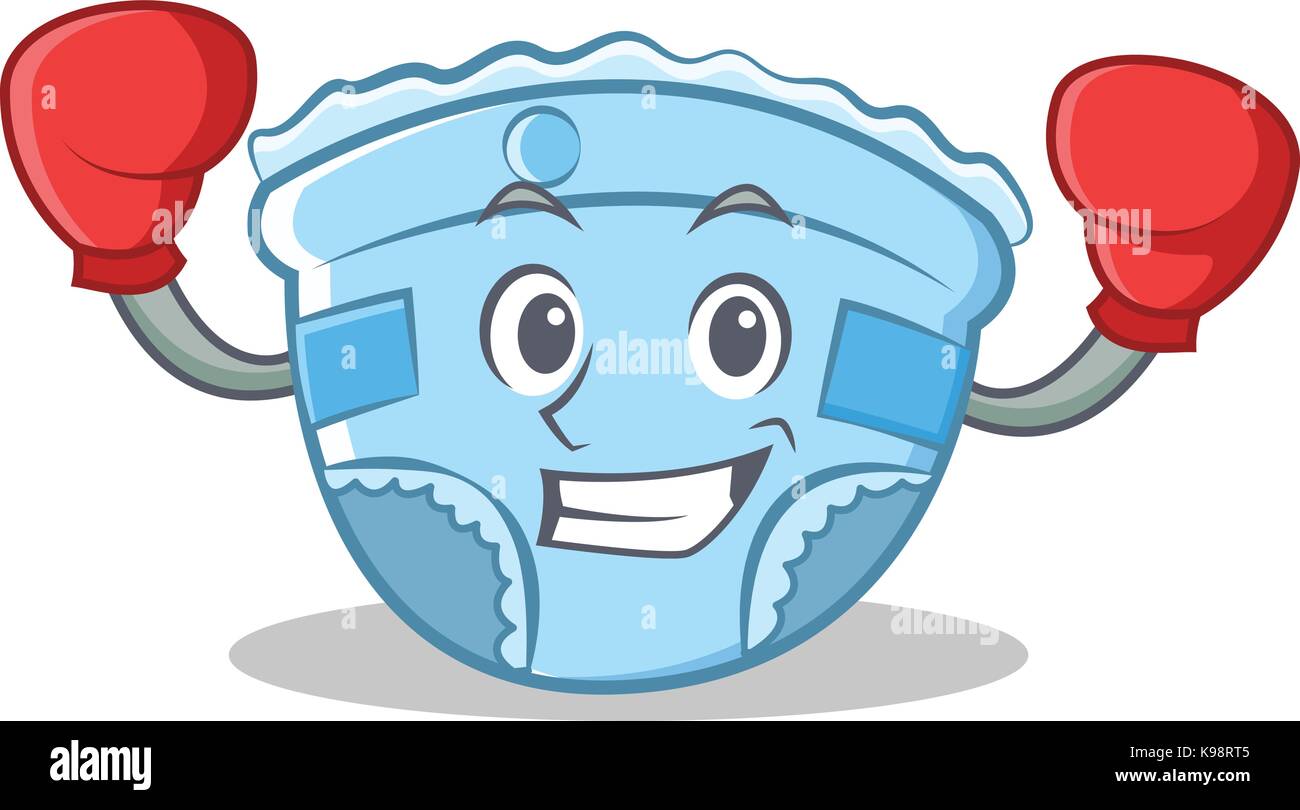 Boxing baby diaper character cartoon Stock Vector Image & Art - Alamy