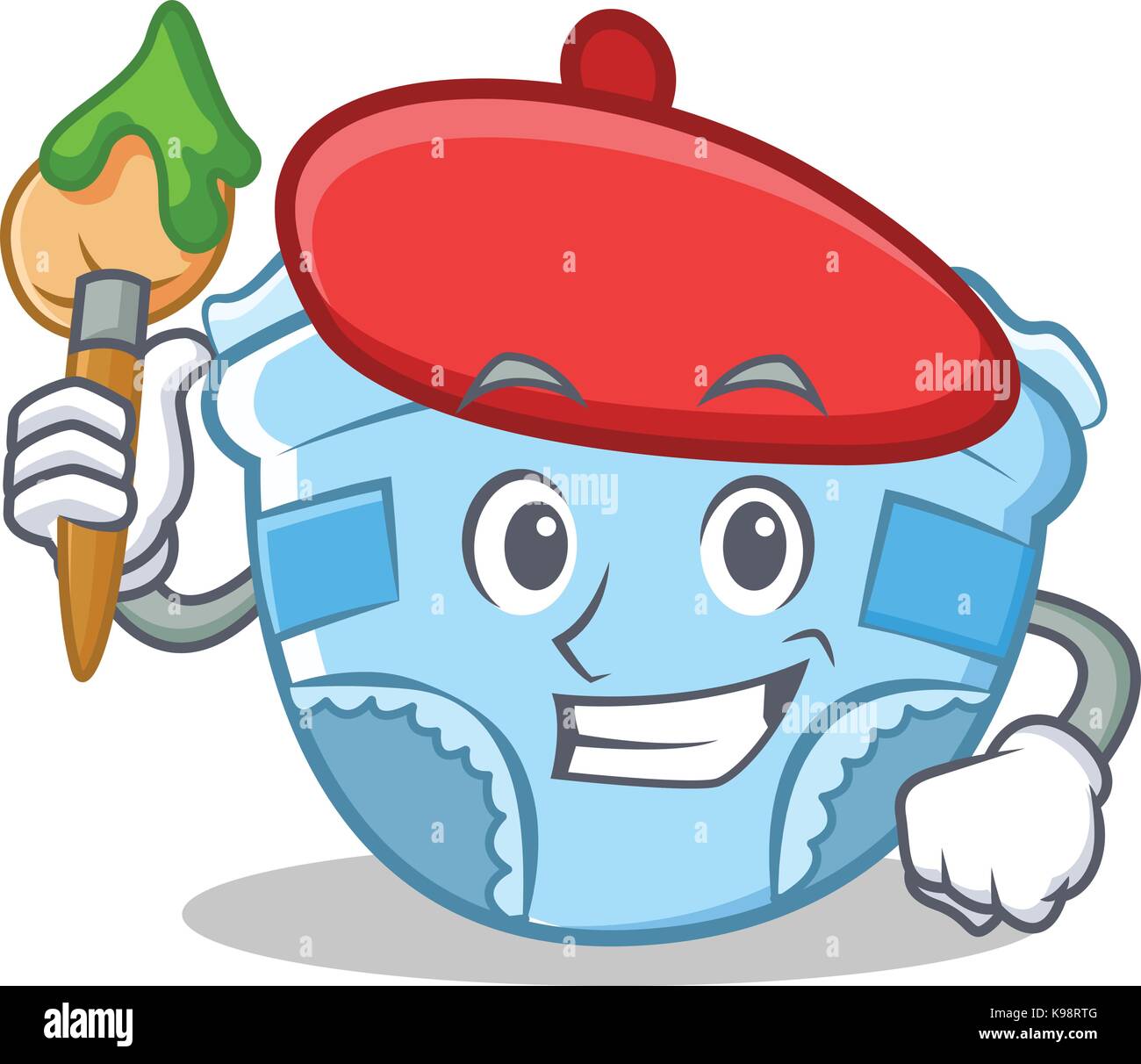Artist baby diaper character cartoon Stock Vector Image & Art - Alamy