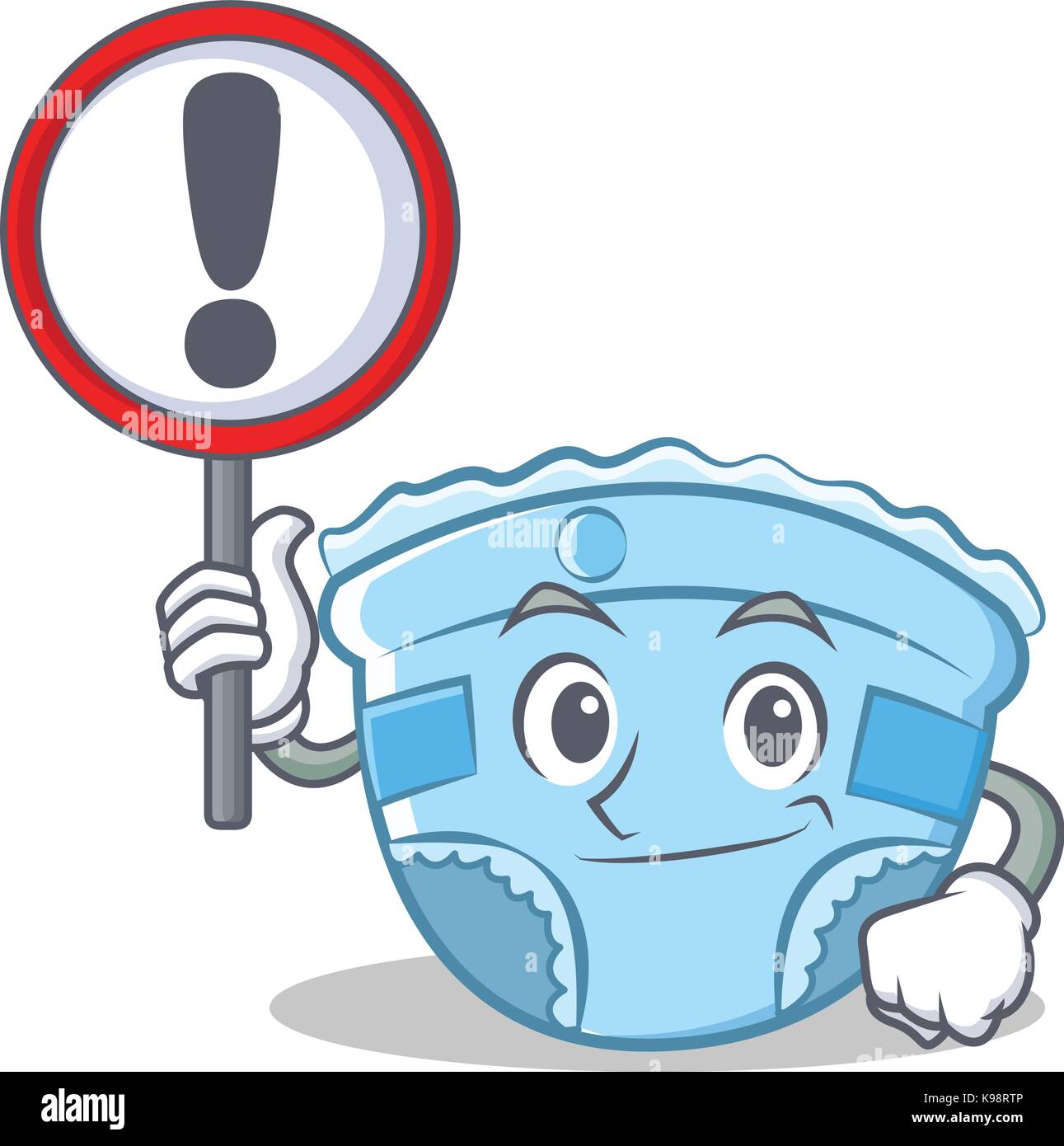 With sign baby diaper character cartoon Stock Vector Image & Art - Alamy