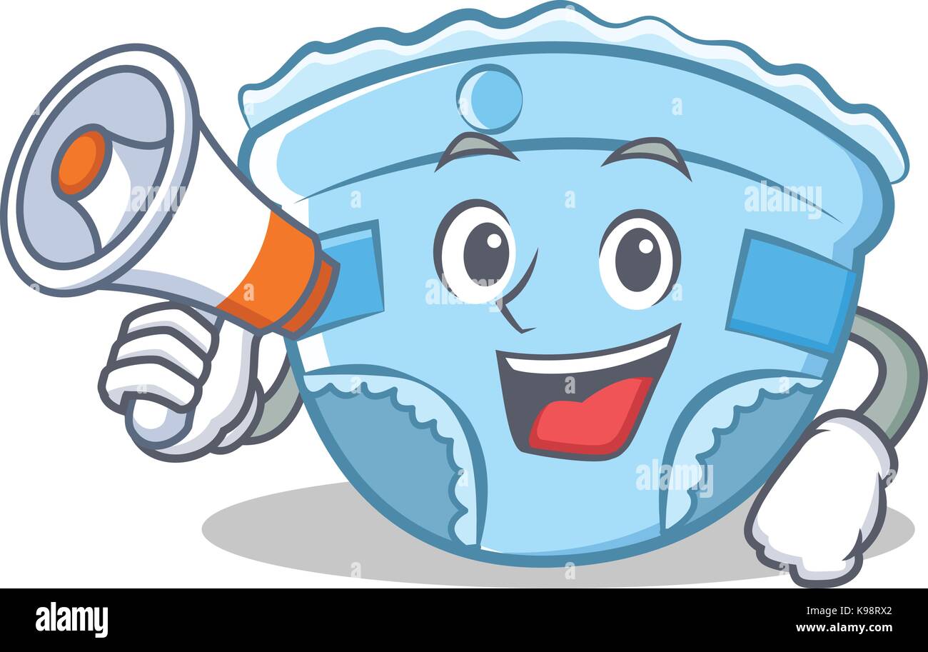 With megaphone baby diaper character cartoon Stock Vector Image & Art ...