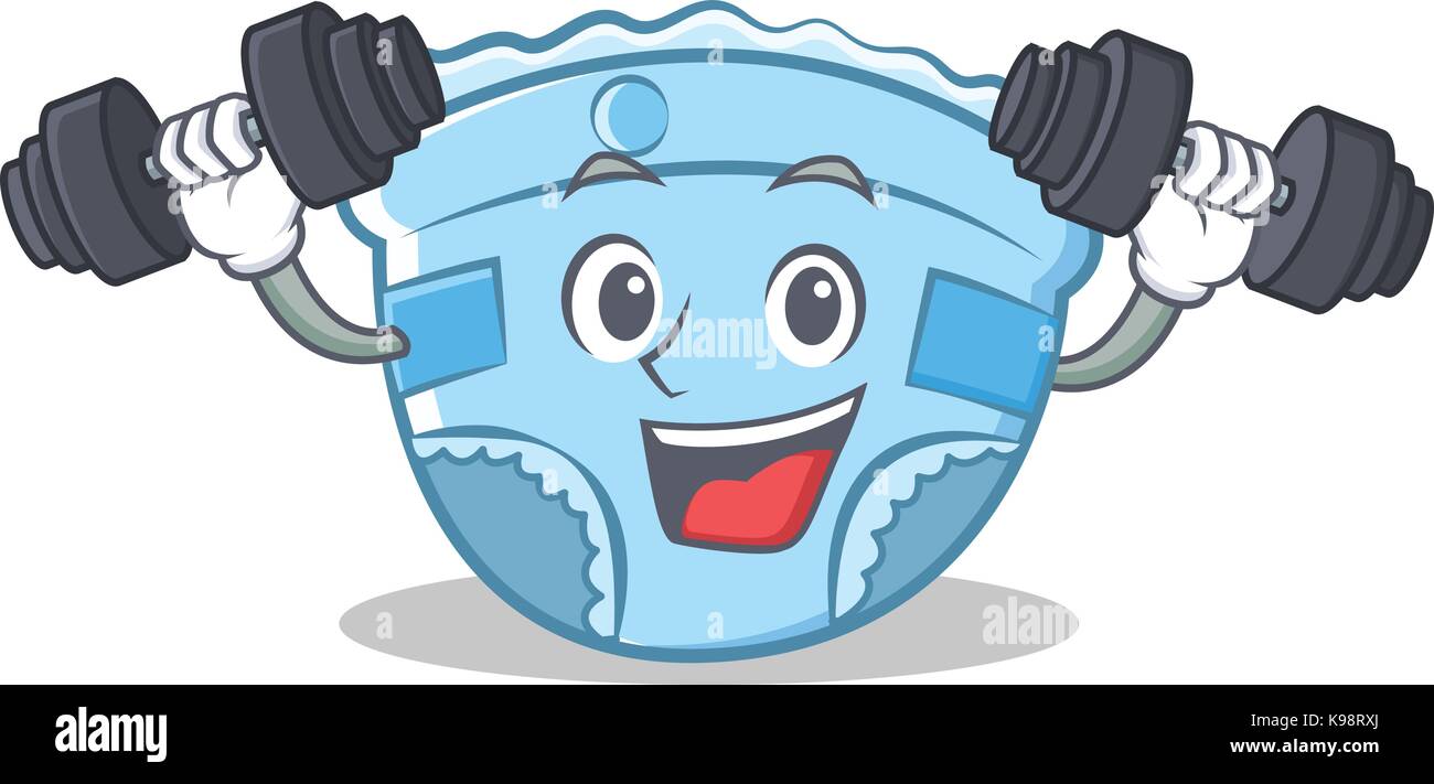 Fitness baby diaper character cartoon Stock Vector Image & Art - Alamy
