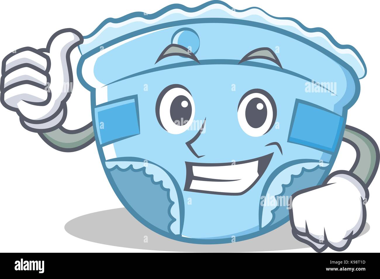 Thumbs up baby diaper character cartoon Stock Vector Image & Art - Alamy