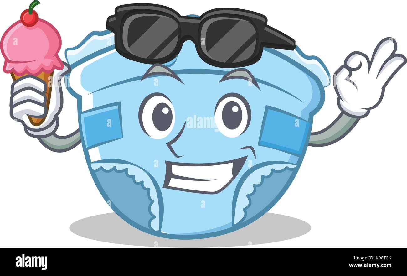 With ice cream baby diaper character cartoon Stock Vector Image & Art ...