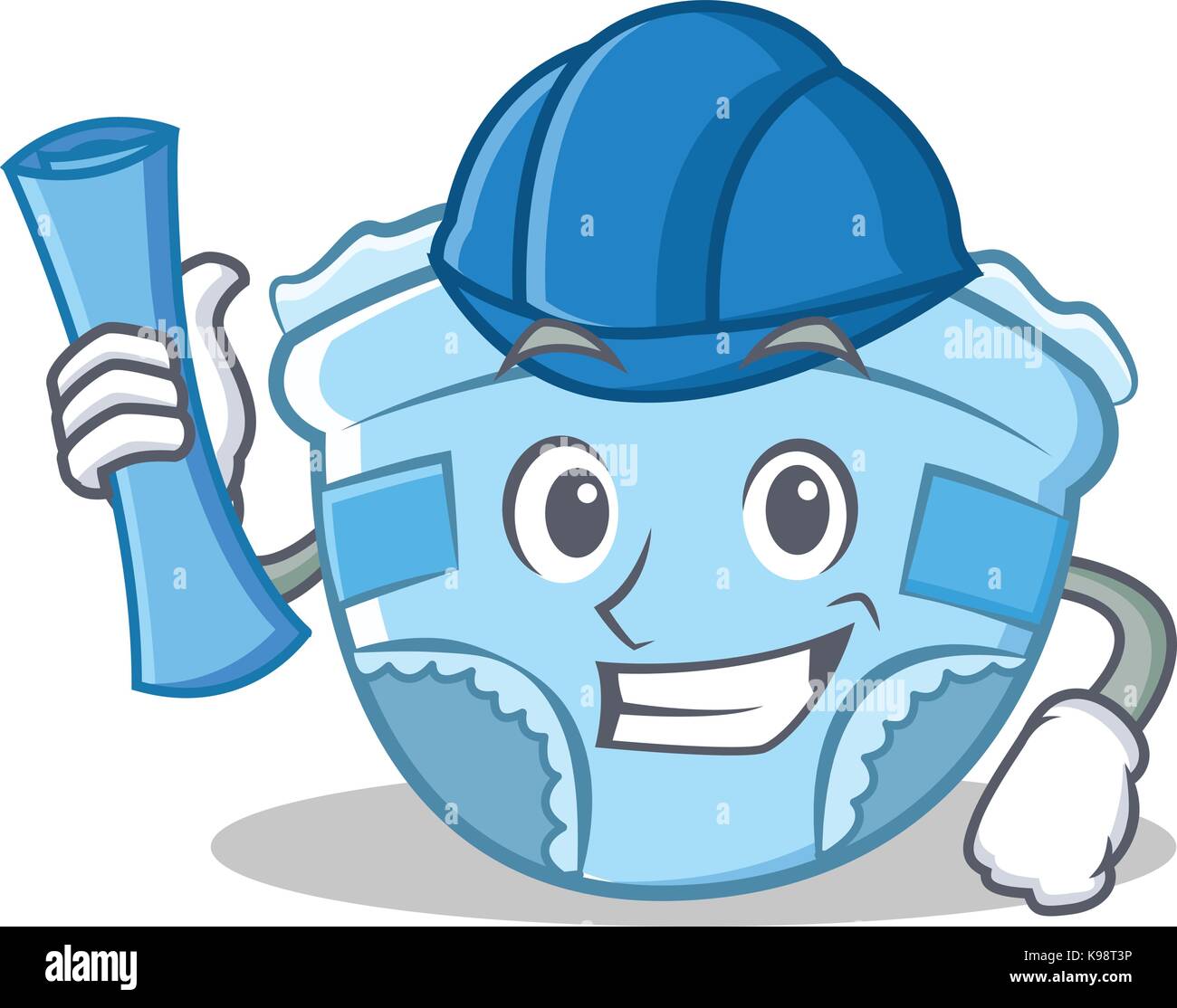 Architect baby diaper character cartoon Stock Vector Image & Art - Alamy