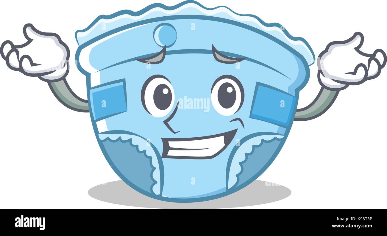 Grinning baby diaper character cartoon Stock Vector Image & Art - Alamy