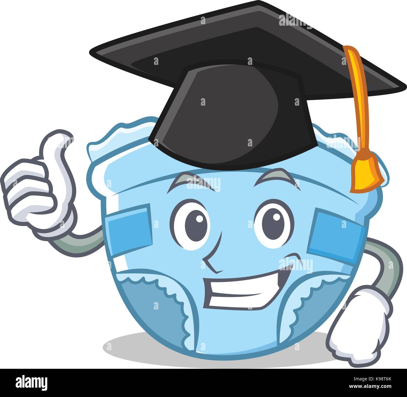 Graduation baby diaper character cartoon Stock Vector Image & Art - Alamy