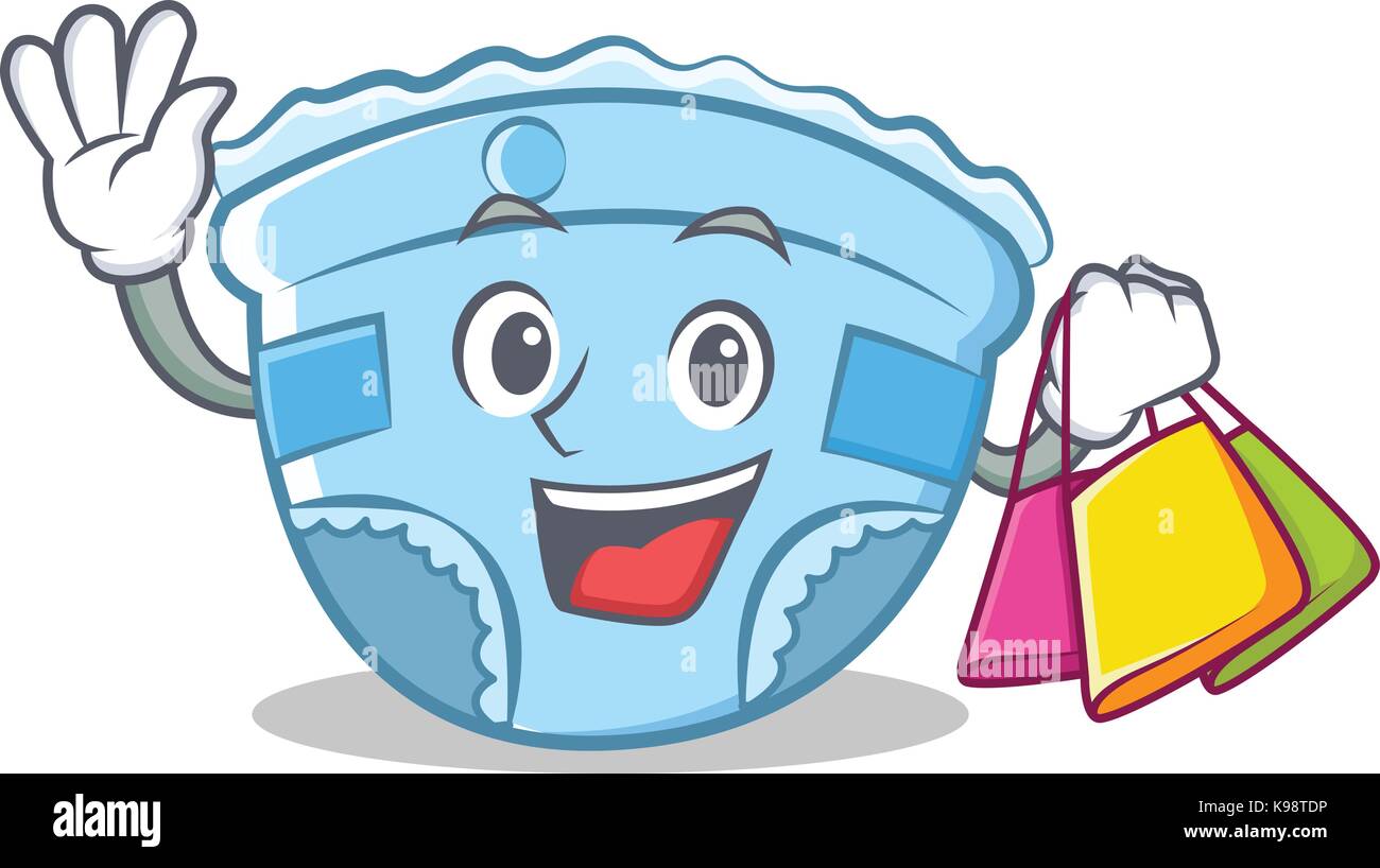 Shopping baby diaper character cartoon Stock Vector Image & Art - Alamy