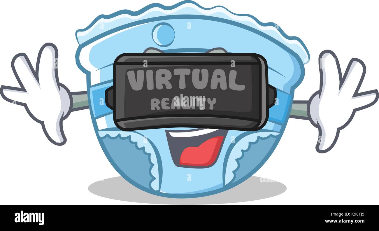 With virtual reality baby diaper character cartoon Stock Vector Image ...