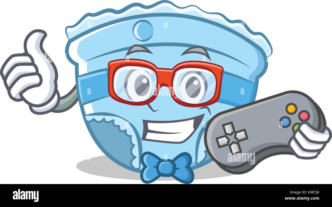 Gamer baby diaper character cartoon Stock Vector Image & Art - Alamy