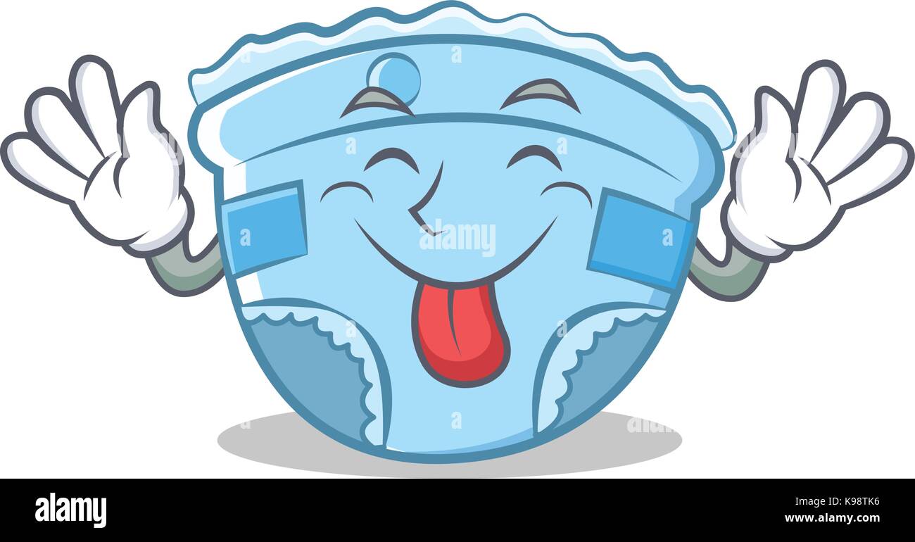 Tongue out baby diaper character cartoon Stock Vector Image & Art - Alamy